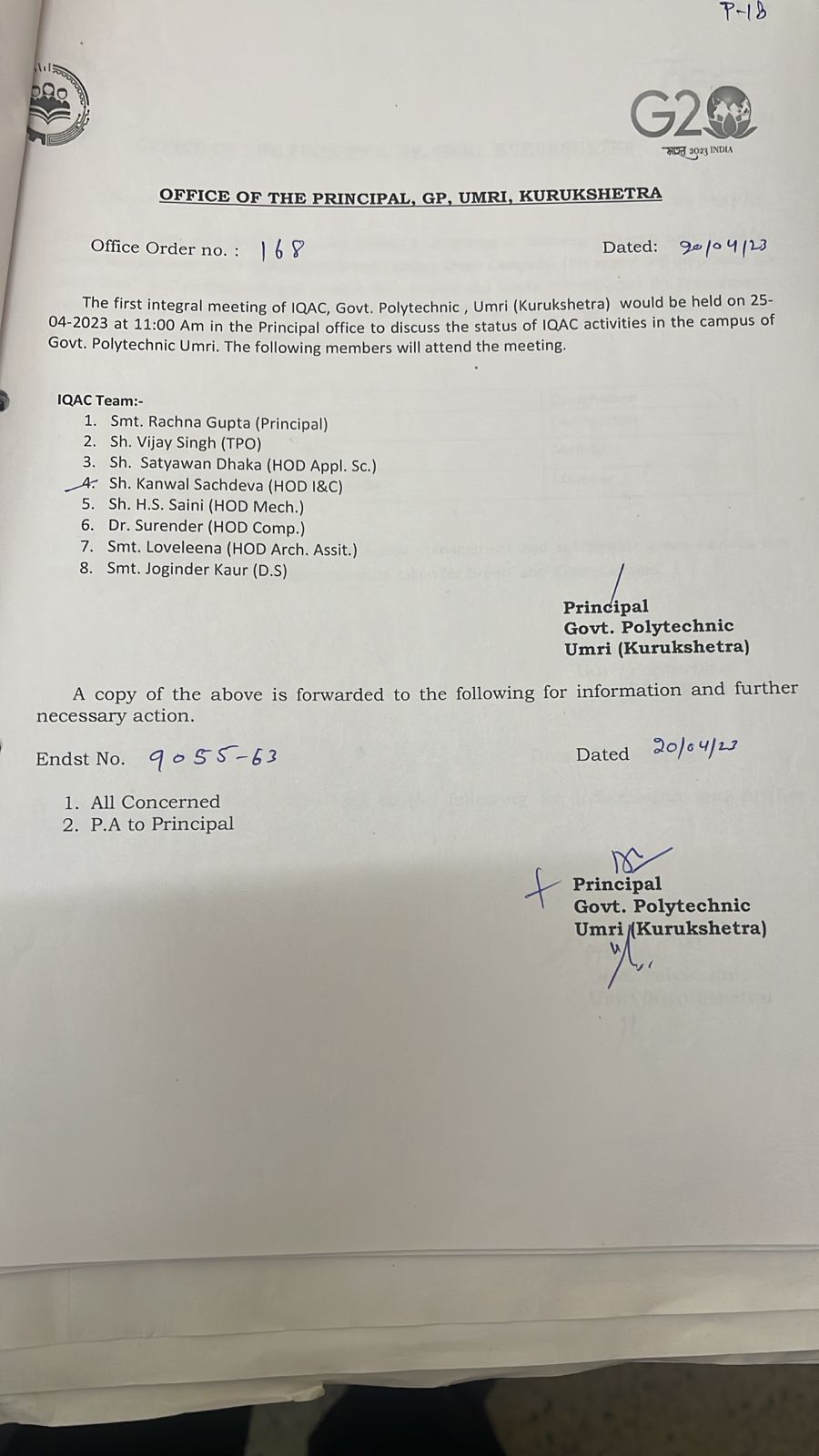 IQAC-Quality Cell – Govt. Polytechnic, Umri, Kurukshetra